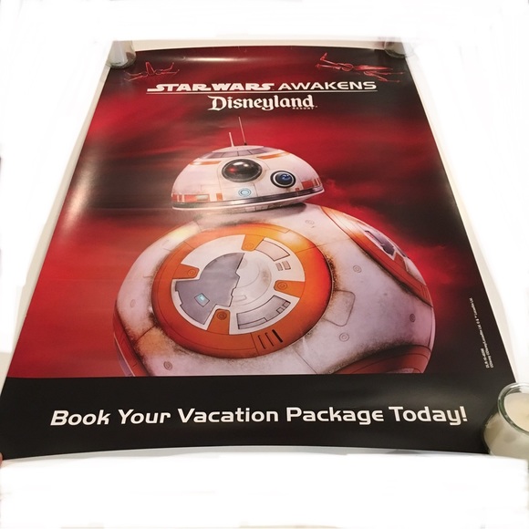 Disney | Art | Rare Bb8 Star Wars Awakens Disneyland Poster | Poshmark